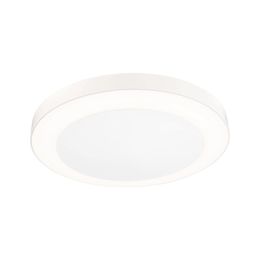 LED Au&szlig;en-Deckenleuchte Paulmann, H:5,4cm &Oslash;:32cm, wei&szlig;, Leuchten, "Circula IP44 rund 320mm 3000K 14W 880lm 230V Kunststoff", D&auml;mmerungssensor