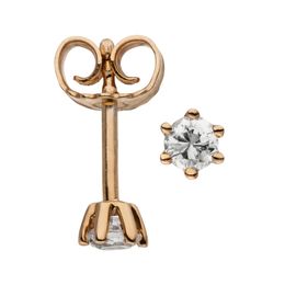 Jobo Damen Paar Ohrstecker "Ohrringe Ros&eacute;goldohrringe Solit&auml;r 3,3 mm", SI = kleine Einschl&uuml;sse, Diamanten Ros&eacute;gold 585ros&eacute;gold 585, Diamanten,
