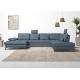 Wohnlandschaft OTTO HOME, B:363cm H:89cm T:223cm, blau, Luxus-Microfaser (90% Polyester, 10% Polyamid);Samtoptik (100% Polyester), Sofas, "Costello