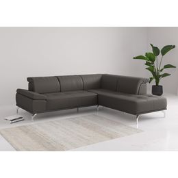 Ecksofa Home Affaire, B:274cm H:81cm T:235cm, braun, Wohnzimmer, Sofas, "Caluna", Inkl.Sitztiefenverstellung, wahlweise mit Kopf- und