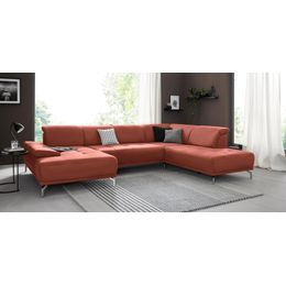 Wohnlandschaft Home Affaire, B:334cm H:81cm T:235cm, orange, Flachgewebe Mura: (100% Polyester);Luxus-Microfaser Vintageoptik (100%