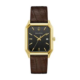 Bulova Damen Quarzuhr "Sutton"braun, goldfarben, Armbanduhren, Armbanduhr, Damenuhr, Herrenuhr, Lederarmband, analog, Big Date