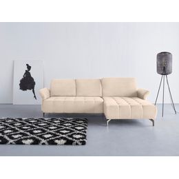 Ecksofa Home Affaire, B:281cm H:79cm T:185cm, beige, 100% Polyester, Wohnzimmer, Sofas, "Fresh L-Form", Federkern, wahlweise Kopfteilverstellung und