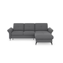 Ecksofa Home Affaire, B:258cm H:91cm T:165cm, grau, 92% Polyester 8% Polyamid, Wohnzimmer, Sofas, "Calando L-Form", wahlweise mit Bettfunktion,