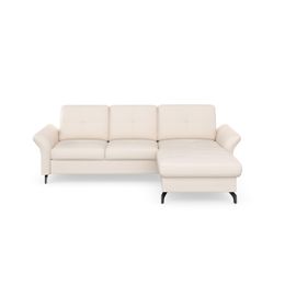 Ecksofa Home Affaire, B:258cm H:91cm T:165cm, beige, 100% Polyester, Wohnzimmer, Sofas, "Calando L-Form", wahlweise mit Bettfunktion, Bettkasten und