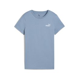 Puma Damen T-Shirt "ESS SMALL NO. 1 LOGO TEE (S)", blau, Gr. XL, unifarben, Jersey, Obermaterial: 100% Baumwolle, Shirts, Regular Fit Passform,