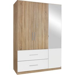 Kleiderschrank Rauch, B:136cm H:197cm T:54cm, wei&szlig;, Holzwerkstoff, Kinderzimmer, Schr&auml;nke, "Dreht&uuml;renschrank Schrank Garderobe W&auml;scheschrank