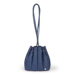 Gretchen Damen Schultertasche "Falten"blau, silberfarben, Leder, mehrfarbig, Taschen, im eleganten Design