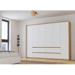 Dreht&uuml;renschrank Rauch, B:275cm H:212cm T:58cm, wei&szlig;, Holzwerkstoff, Schr&auml;nke, "Mainz mit Passepartout", optional mit Beleuchtung, Au&szlig;ent&uuml;ren mit