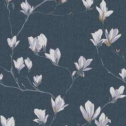 Laura Ashley Vliestapete "Magnolia Grove", B/L: 0,52mm x 10mm, Rollen:, grau, Wohnzimmer, Tapeten, FSC zertifiziert, mit lebhaftem Druck, 10 Meter