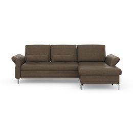 Ecksofa Home Affaire, B:269cm H:89cm T:175cm, braun, 100%Polyester, Wohnzimmer, Sofas, "Palm Beach L-Form", Federkern, mit Sitztiefenverstellung,