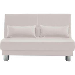 Schlafsofa Home Affaire, B:120cm H:86cm T:195cm, wei&szlig;, 100% PU, Jugendzimmer, Sofas, "Gina", mit einem Handgriff vom Sofa zum Bett