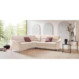 Ecksofa Home Affaire, B:260cm H:90cm T:230cm, beige, Luxus-Microfaser ALTARA NUBUCK (100% Polyester);Luxus-Microfaser weich (90% Polyester, 10%