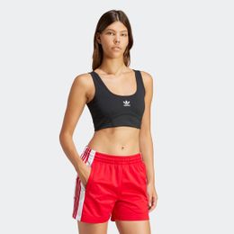 Damen Sport-BH "TREFOIL BRA", adidas originals, Gr. XL, schwarz, Obermaterial: 93% Baumwolle, 7% Elasthan, BHs, zum &Uuml;ber-den-Kopf-Ziehen, aus