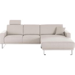 Ecksofa Home Affaire, B:278cm H:87cm T:171cm, grau, Wohnzimmer, Sofas, "Apiro bequem & edel, Breite 278cm, Komfortsitzh&ouml;he, L-Form"