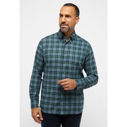 Eterna Herren Langarmhemd "MODERN FIT"jade, Gr. 44, Flanell, 52% Baumwolle, 10% Schurwolle, 38% Lyocell, Hemden, EASY IRON (b&uuml;gelleicht)
