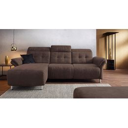 Ecksofa Home Affaire, B:270cm H:102cm T:168cm, braun, Kunstleder SOFTLUX;Flachgewebe (100% Polyester);Struktur (100% Polyester), Wohnzimmer, Sofas,