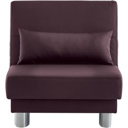 Schlafsofa Home Affaire, B:80cm H:86cm T:195cm, braun, 100% PU, Jugendzimmer, Sofas, "Gina", mit einem Handgriff vom Sofa zum Bett