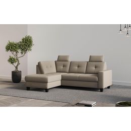 Ecksofa Home Affaire, B:226cm H:91cm T:170cm, grau, 95%Polyester 5%Polyamid, Wohnzimmer, Sofas, "Varese", wahlweise mit Bettfunktion und Bettkasten