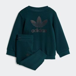 M&auml;dchen Trainingsanzug "CREW SET"aurora ivy, schwarz, Gr. 68, adidas originals, Obermaterial: 70% Baumwolle, 30% Polyester, Sportanz&uuml;ge, f&uuml;r Babys,
