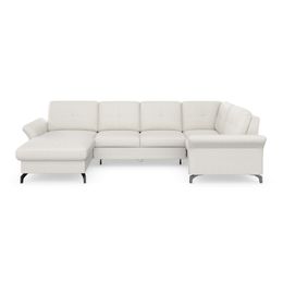 Wohnlandschaft Home Affaire, B:326cm H:91cm T:188cm, grau, 92% Polyester 8% Polyamid, Sofas, "Calando U-Form", wahlweise mit Bettfunktion, Bettkasten