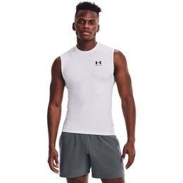 Under Armour Herren Trainingstop "UA HG ARMOUR COMP SL", wei&szlig;, Gr. S, Obermaterial: 84% Polyester, 16% Elasthan, Tops, mit Rundhalsausschnitt, f&uuml;r