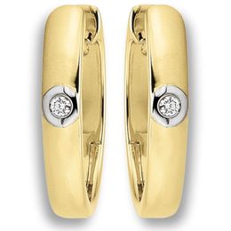 ONE ELEMENT Damen Paar Creolen "0.02 ct Diamant Brillant Ohrringe Creolen aus 585 Gelbgold", Damen, 0,02 mit Diamant, Diamanten Gelbgold 585 Gold,