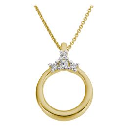 Firetti Kettenanh&auml;nger "Schmuck Geschenk Gold 333 Halsschmuck Anh&auml;nger Kreis rund", 0,07 P2 = erkennbare Einschl&uuml;sse, Diamanten Gelbgold 333, 1,03