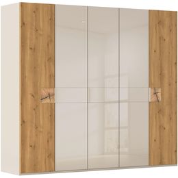 Kleiderschrank Rauch, B:251cm H:223cm T:61cmbeige, glas beige (champagner), absetzungen asteiche massiv, Holzwerkstoff, Kinderzimmer, Schr&auml;nke,