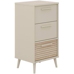 Highboard Paidi, B:48cm H:93cm T:41cm, beige, Spanplatte, Wohnzimmer, Sideboards, "EEFJE in Beige, 3 Schubladen mit Soft-Close, verschiedene