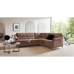 Ecksofa Home Affaire, B:260cm H:90cm T:230cm, braun, Luxus-Microfaser ALTARA NUBUCK (100% Polyester);Luxus-Microfaser weich (90% Polyester, 10%