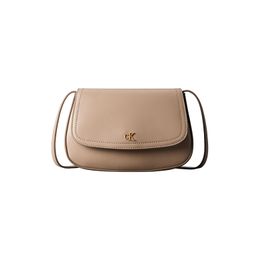 Calvin Klein Damen Umh&auml;ngetasche "CK FLAP CAMERA BAG"beige, Lederimitat, unifarben, Taschen, Damen Schultertasche, Abendtasche mit CK-Logo