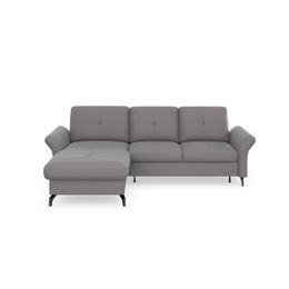 Ecksofa Home Affaire, B:258cm H:91cm T:165cm, grau, 100% Polyester, Wohnzimmer, Sofas, "Calando L-Form", wahlweise mit Bettfunktion, Bettkasten und