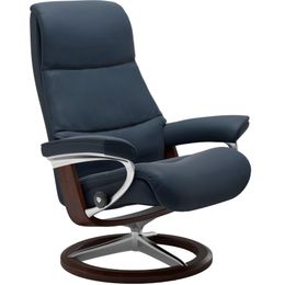 Relaxsessel stressless, B:91cm H:110cm T:85cm, blau, Leder BATICK: BATICK ist ein leicht korrigiertes, durchgef&auml;rbtes und genarbtes M&ouml;belleder, bei