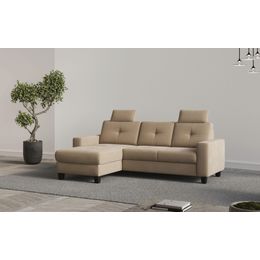 Ecksofa Home Affaire, B:239cm H:91cm T:164cm, braun, 100% Polyester, Wohnzimmer, Sofas, "Varese", wahlweise mit Bettfunktion und Bettkasten