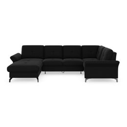 Wohnlandschaft Home Affaire, B:326cm H:91cm T:188cm, grau, 92% Polyester 8% Polyamid, Sofas, "Calando U-Form", wahlweise mit Bettfunktion, Bettkasten