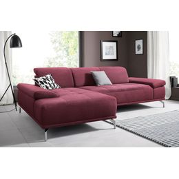 Ecksofa Home Affaire, B:269cm H:97cm T:174cm, lila, Flachgewebe Mura: (100% Polyester);Luxus-Microfaser Vintageoptik (100%