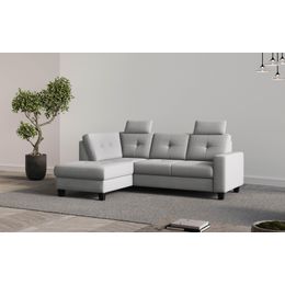 Ecksofa Home Affaire, B:226cm H:91cm T:170cm, grau, 95%Polyester 5%Polyamid, Wohnzimmer, Sofas, "Varese", wahlweise mit Bettfunktion und Bettkasten