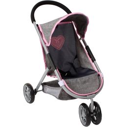 Bayer Chic 2000 CHIC2000 Kinder Puppenbuggy "Speedy"melange grau, navy, Kunststoff, Metall, Polyester, B:35cm H:59cm T:54cm, Puppenwagen, mit leichtg&auml;ngigen