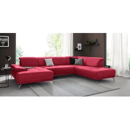 Wohnlandschaft Home Affaire, B:334cm H:81cm T:235cm, rot, Flachgewebe Mura: (100% Polyester);Luxus-Microfaser Vintageoptik (100%