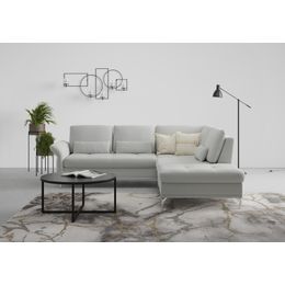 Ecksofa Home Affaire, B:259cm H:89cm T:224cm, grau, 100%Polyester, Wohnzimmer, Sofas, "Palm Beach L-Form", Federkern, mit Sitztiefenverstellung,