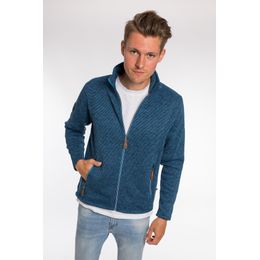 DEPROC Active Herren Strickfleecejacke "LACEWOOD MEN", blau, Gr. 56, 100% Polyester, Jacken, Kontrastreissverschluss