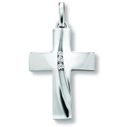 ONE ELEMENT Damen Kettenanh&auml;nger "Zirkonia Kreuz Anh&auml;nger aus 925 Silber", Silber 925 (Sterlingsilber), silber, Silber 925 (Sterlingsilber),