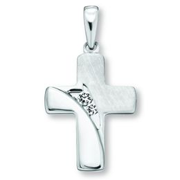 ONE ELEMENT Damen Kettenanh&auml;nger "Zirkonia Kreuz Anh&auml;nger aus 925 Silber", Silber 925 (Sterlingsilber), silber, Silber 925 (Sterlingsilber),