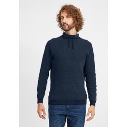 Blend Herren Strickpullover "BHComulco", blau, Gr. S, unifarben, Grobstrick, 100% Baumwolle, Pullover, Strickpullover aus Grobstrick mit Tube-Kragen