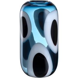 Dekovase Leonardo, B:17cm H:32,5cm T:12,5cm, blau, Glas, Vasen, "Vase OCCHI BLU"