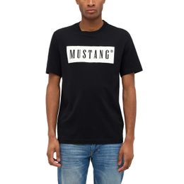 Mustang Herren Print-Shirt "AUSTIN", schwarz, Gr. S, Jersey, Obermaterial: 100% Baumwolle, Shirts