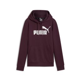 Puma Damen Kapuzensweatshirt "ESS+ METALLIC LOGO HOODIE FL", lila, Gr. XS, unifarben, Fleece, Obermaterial: 68% Baumwolle, 32% Polyester,