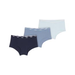 Puma Damen Boxer "Panties Unterw&auml;sche (3er-Pack) Damen", Gr. M, blau, 95% Baumwolle, 5% Elasthan, Unterhosen