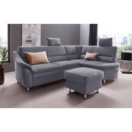 Ecksofa Home Affaire, B:250cm H:90cm T:175cm, grau, Struktur impr&auml;gniert (100% Polyester);Luxus-Microfaser ALTARA NUBUCK (100% Polyester);Struktur